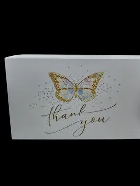 Shipping Supplies | Office | 55ct 50ct Gold Butterfly Thank You Cards ...